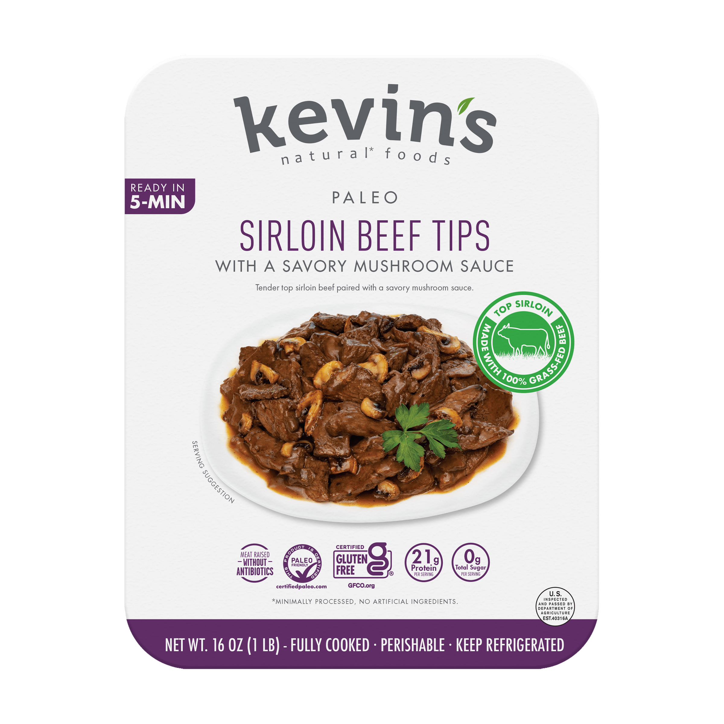 Sirloin Beef Tips With A Savory Mushroom Sauce Kevins Natural Foods
