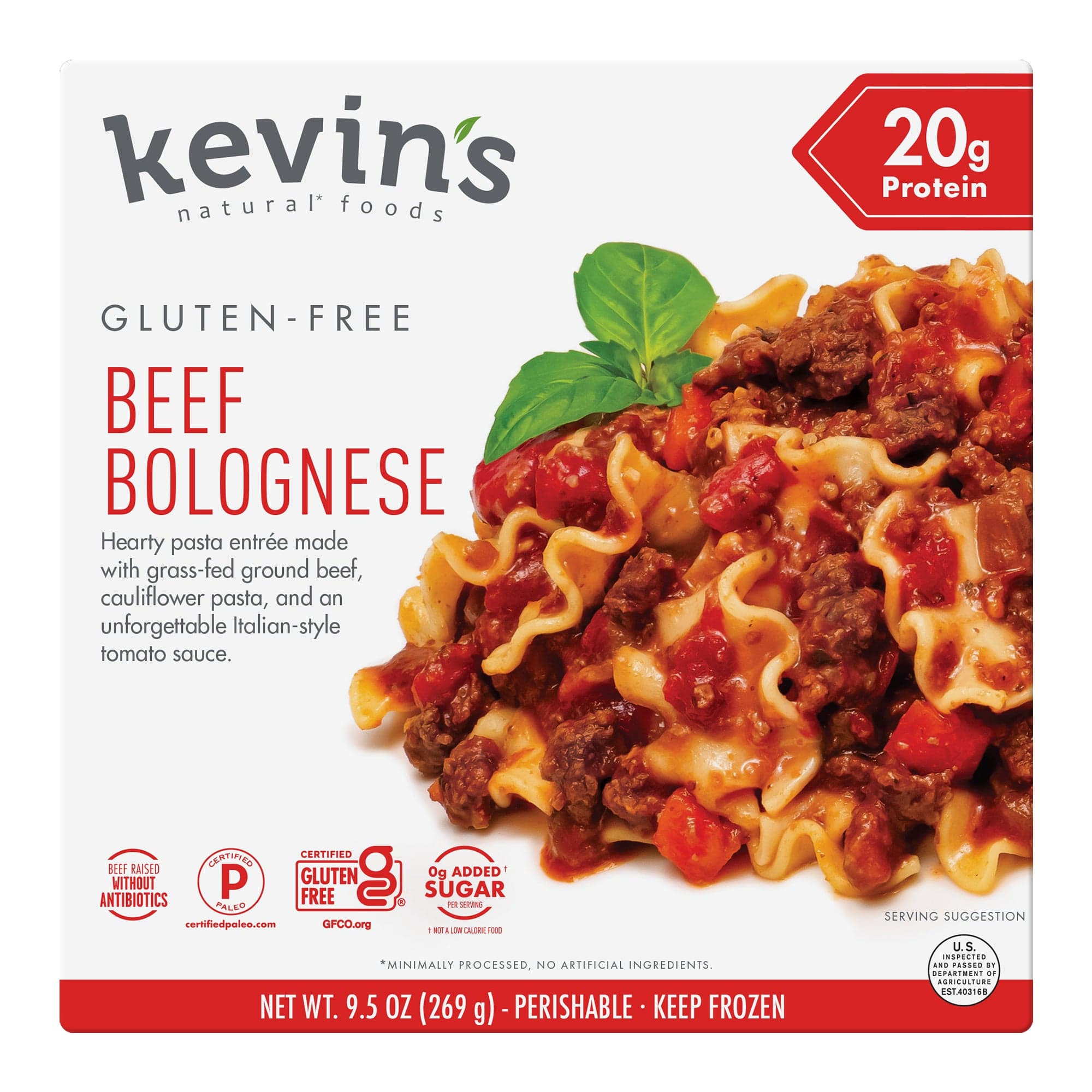Beef Bolognese Frozen Bowl – Kevin's Natural Foods