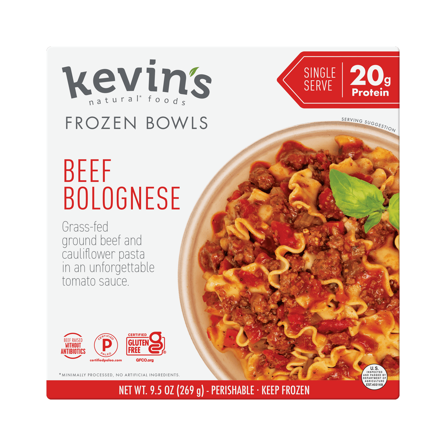 Beef Bolognese Frozen Bowl – Kevin's Natural Foods