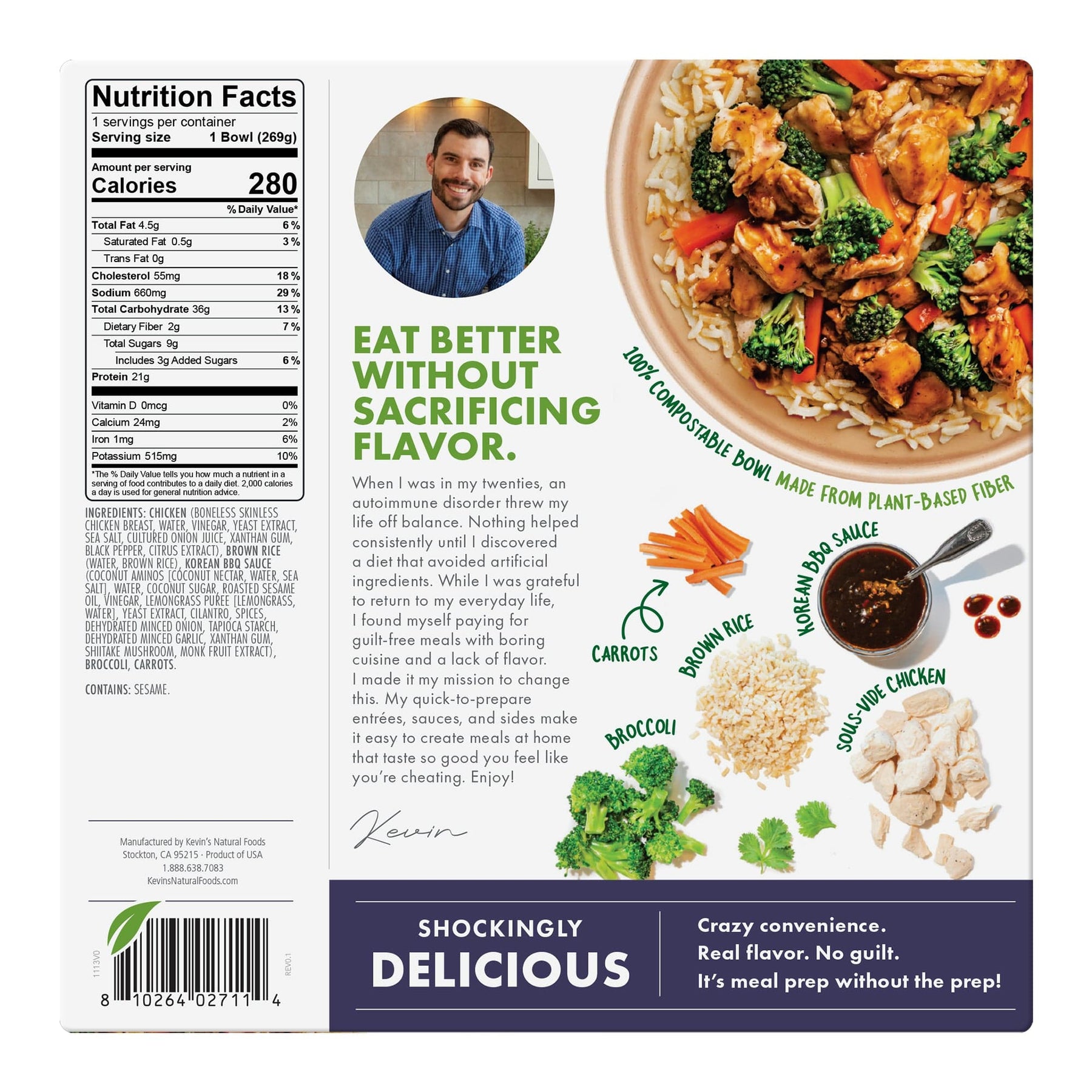 Korean BBQ-Style Chicken Frozen Bowl – Kevin's Natural Foods
